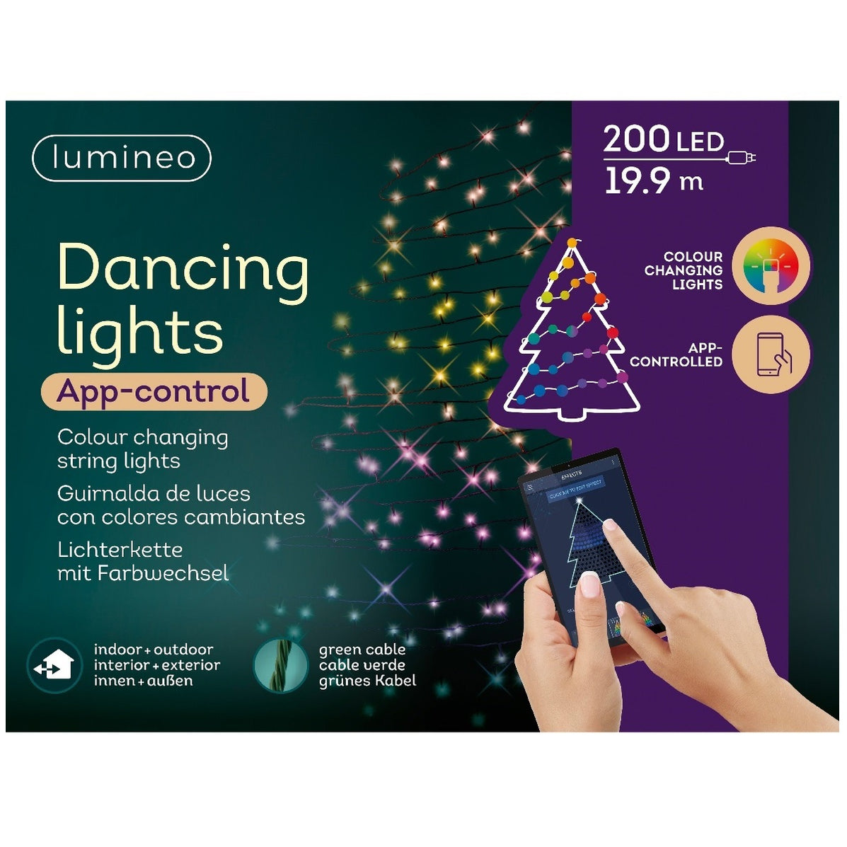 Lumineo LED-Lichterkette Dancing Lights, RGB • Lichterketten & Netze ...